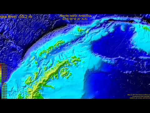 Joinville Island, Antarctica, sea level rise -135 - 65 m