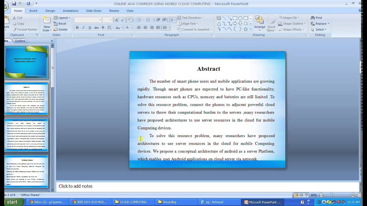 IEEE 2014 ANDROID ONLINE JAVA COMPILER USING MOBILE CLOUD COMPUTING