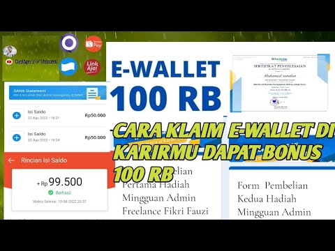 CARA KLAIM BONUS EWALLET DI KARIRMU DAPAT 100RB PELATIHAN PRAKERJA DI KARIRMU DAPAT BONUS EWALLET