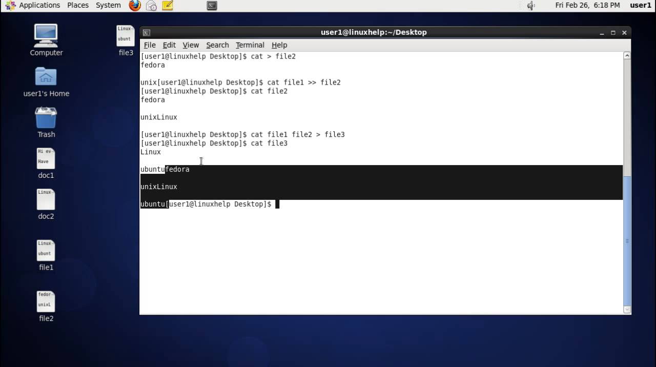 How to use cat command in linux?