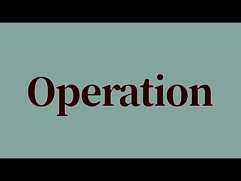 Operation Meaning and Definition