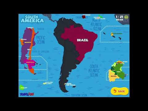 Game Puzzle I Learn about Countries I World Map I Sout America
