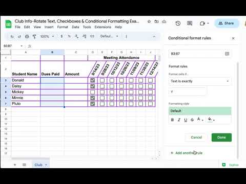 Using Checkboxes & Simple Conditional Formatting in Google Sheets