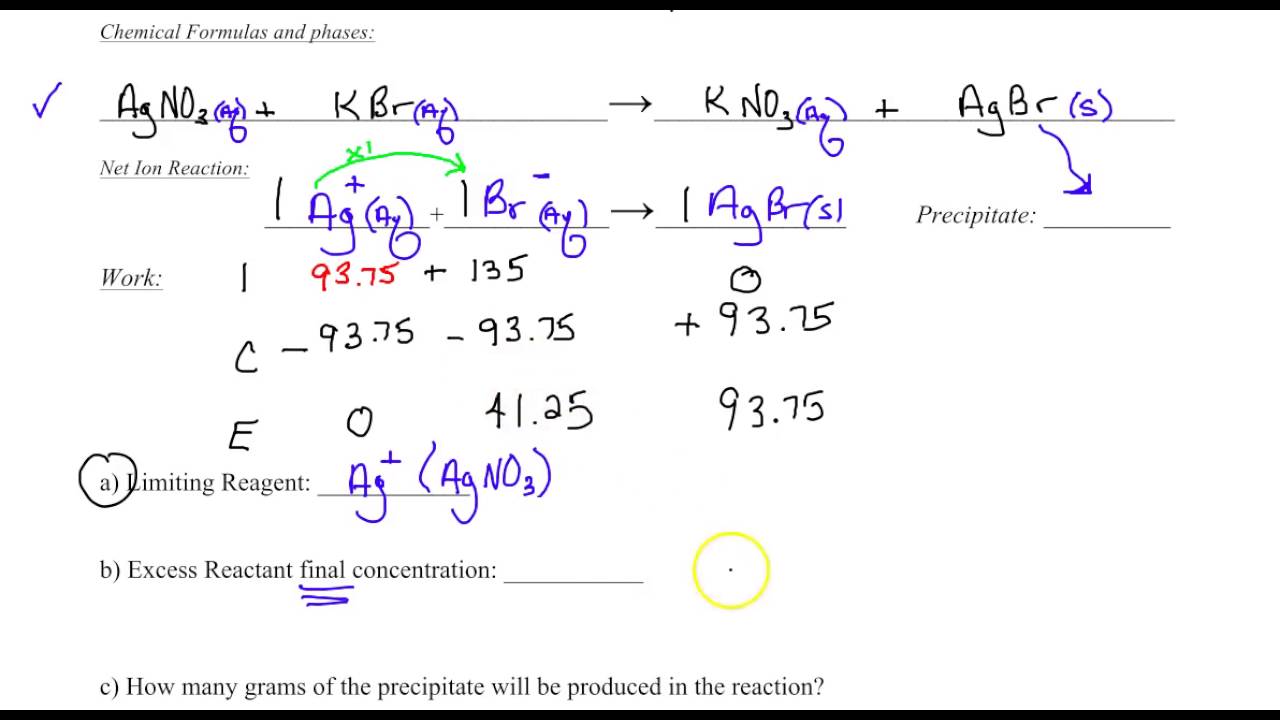Stoichiometry 4 - Precipitation Review - Question 1