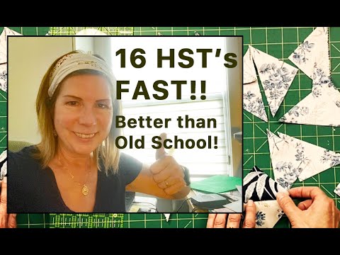 "EASY 16" HST METHOD | Make 16 HSTs ⏩⏩ FAST! | Not your grandma's way! | QUILTING TIPS & TRICKS | ⏩