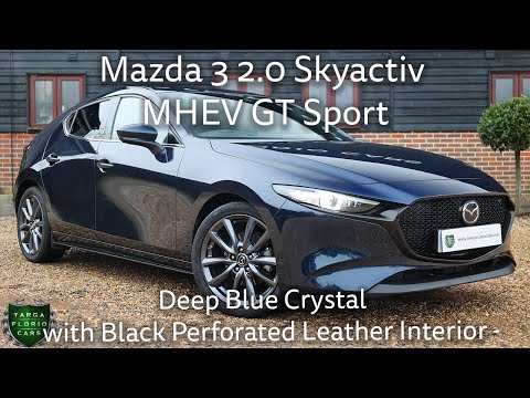 [4K] Mazda3 2.0 Skyactiv MHEV GT Sport registered September 2019 (69) finished in Deep Blue Crystal