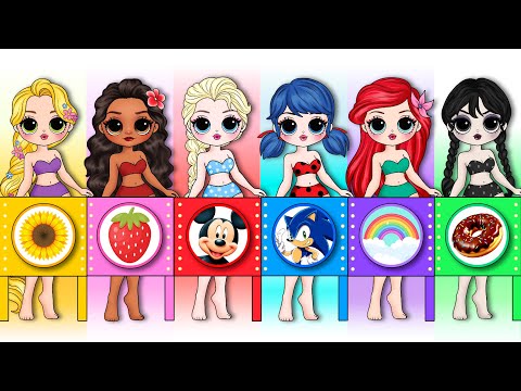 NEW Fashions for Disney Princess, Wednesday & Ladybug | DIY Paper Dolls Fashion