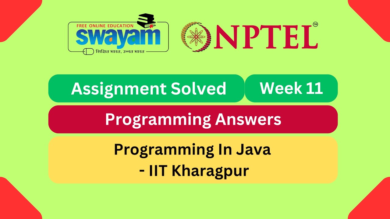 Programming In Java Week 11 | Programming Assignment | My Swayam | #nptel #nptel2026 #myswayam