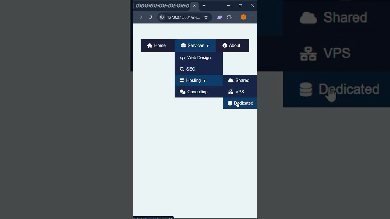 Modern Multi-Level Dropdown Menu with Font Awesome Icons | HTML & CSS Navigation Bar Tutorial