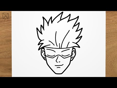 How to draw SATORU GOJO (Jujutsu Kaisen) step by step, EASY