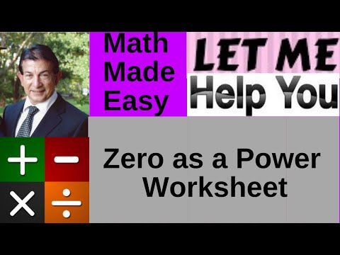 Zero as a Power Worksheet