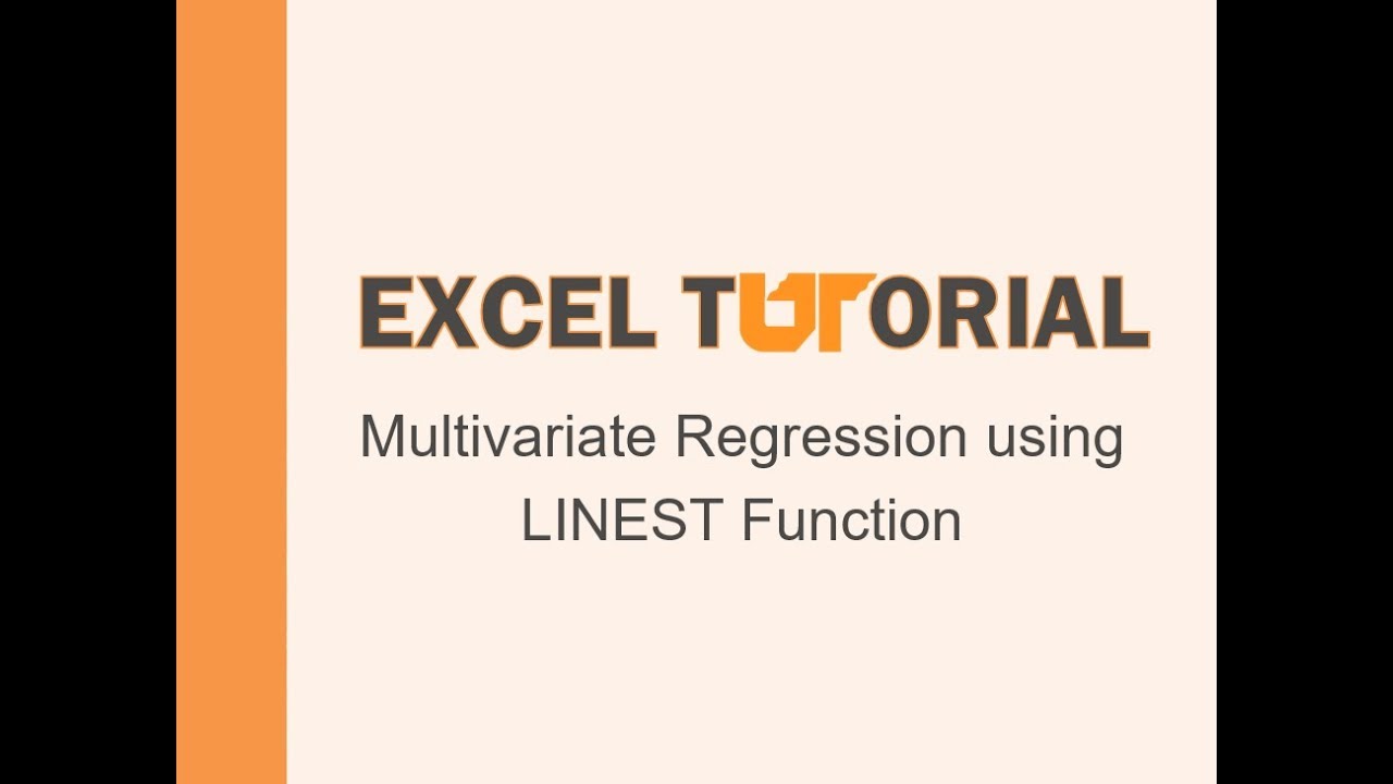 Excel Tutorial: Multivariate regression using LINEST function