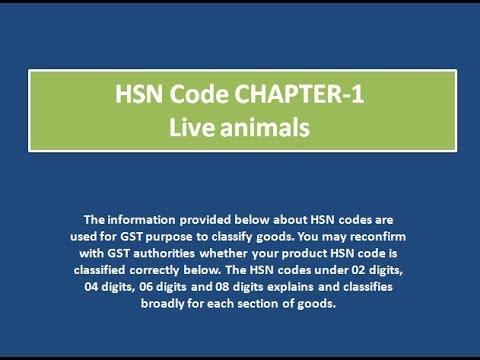 HSN CODE FOR GST - PRODUCT WISE GOODS & SERVICE DESCRIPTION (PART 1)