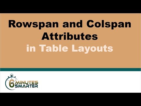Rowspan and Colspan Attributes in Table Layouts