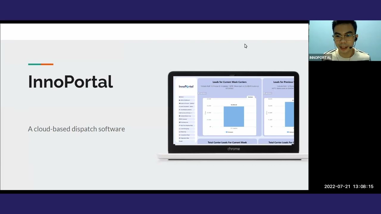 ADMIN DASHBOARD OVERVIEW- InnoPortal Truck Dispatch Software