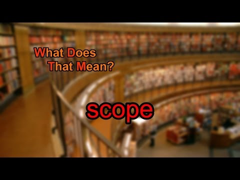 What does scope mean?