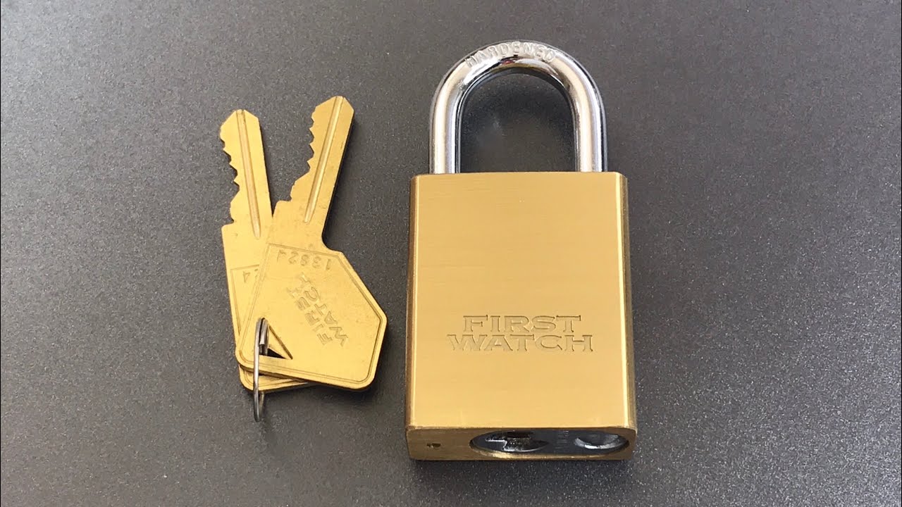 [619] First Watch 40mm Brass Padlock Picked and Gutted (Model 3803)