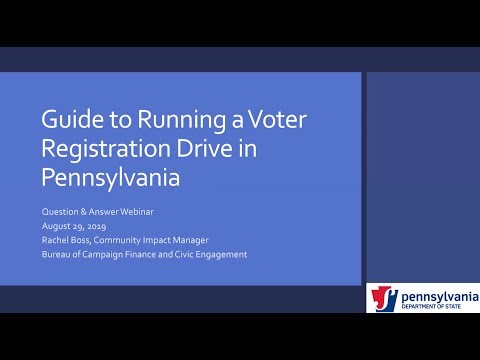 Guide to Running a Voter Registration Drive in Pennsylvania