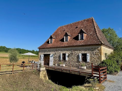 FOR SALE FURNISHED : Enchanting 1815 Watermill with Pool and Pyrenean Views | French Character Homes