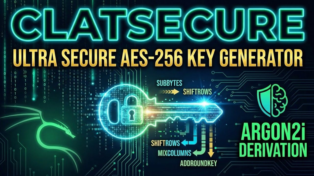 🔒 AES-256 Encryption Explained! ClatSecure on Kali Linux (Ethical Hacking)
