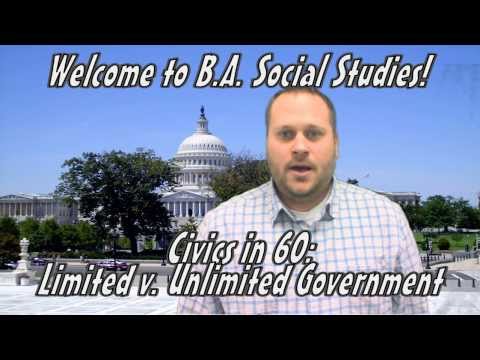 Limited Government vs. Unlimited Government--B.A. Social Studies, Civics in 60
