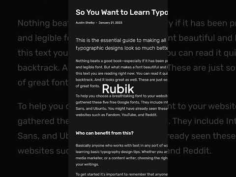 #shorts The Best 5 Free Google Fonts for Web Design