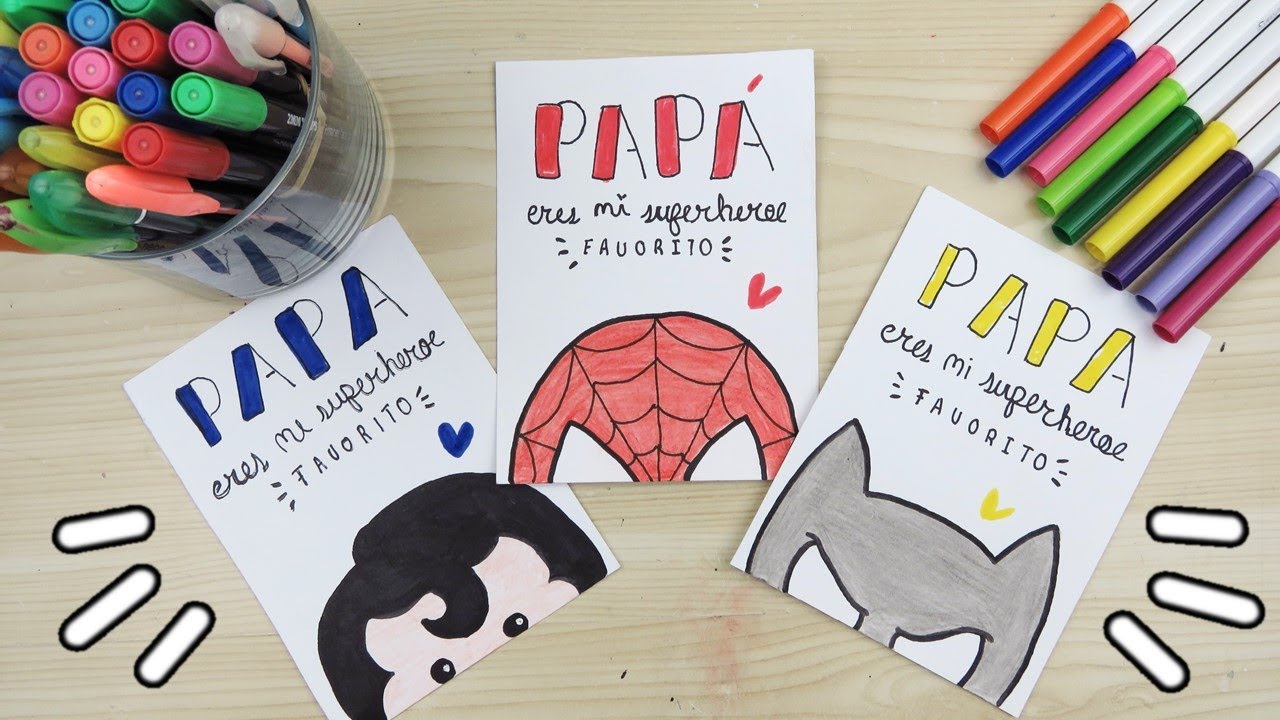 CARTAS FÁCILES PARA REGALAR  ♥ DÍA DEL PADRE (DIBUJO)