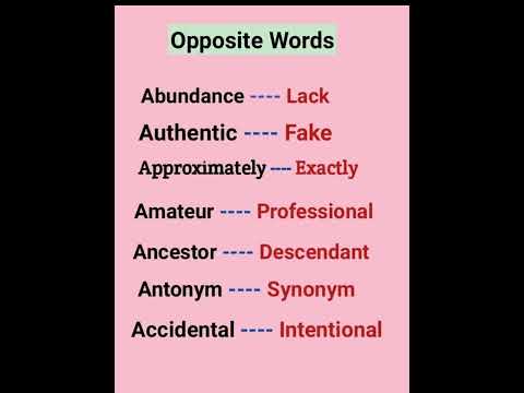 Opposite words Anatomy