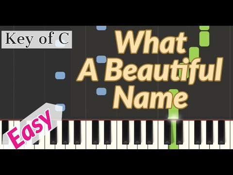 Hillsong Worship - What A Beautiful Name In Key of C (Easy Piano Worship Song Tutorial)
