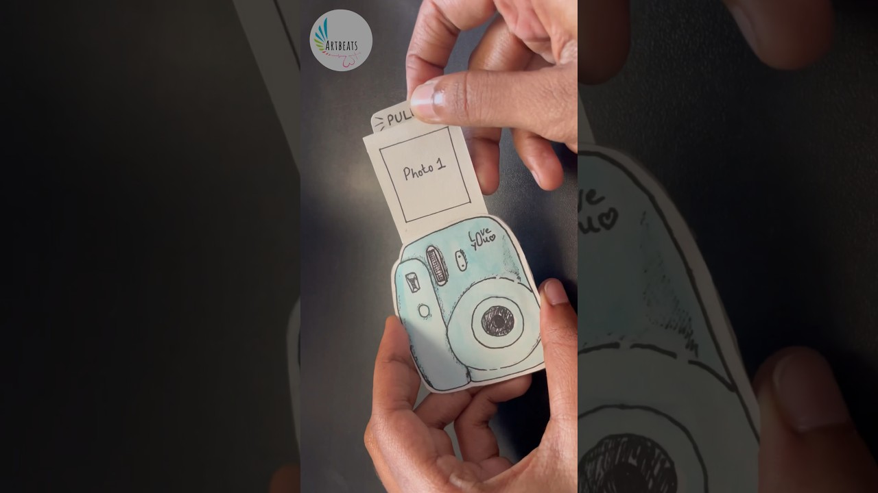 DIY Camera Photo Card | Pull up Card ✨| Art beats