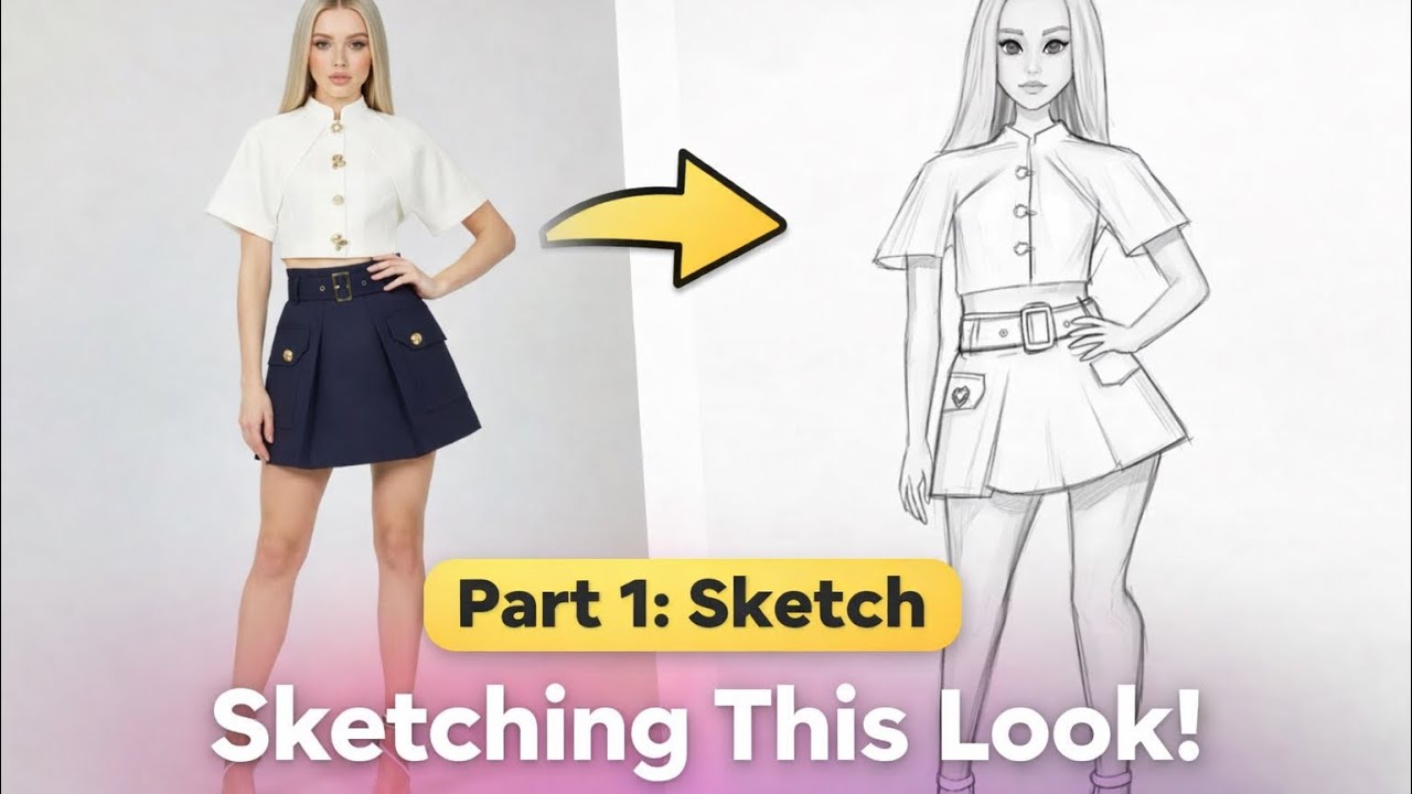 From reference to Sketch | Digital Art process | procreate 