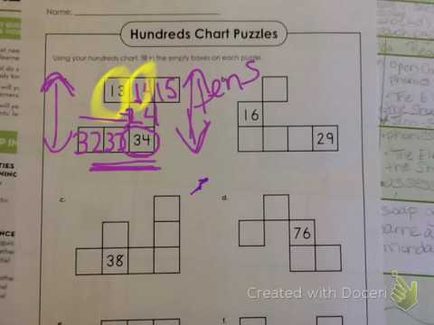 hundreds chart puzzle morning work 10-25