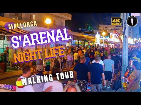 Wild NightLife in Palma de Mallorca | S'Arenal Party 🍸 Walking Tour 🇪🇦 Spain 2022