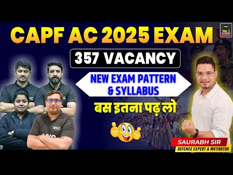 CAPF AC 2025 | CAPF New Syllabus & Exam Pattern | CAPF AC Paper 1 & 2 Topic Wise Weightage