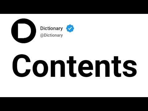Contents Meaning In English