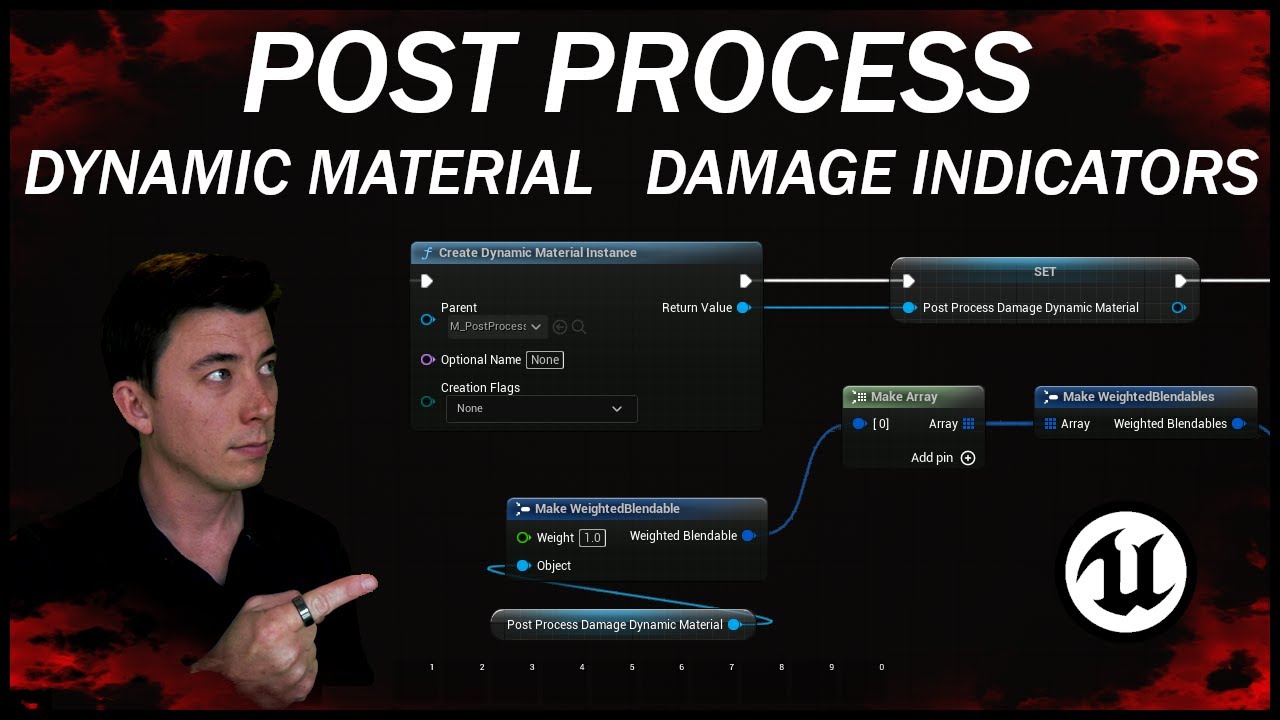 Let's Build the RPG! - 43 – Post Process Material Damage Indicator Effects on Screen – UE5 Tutorial