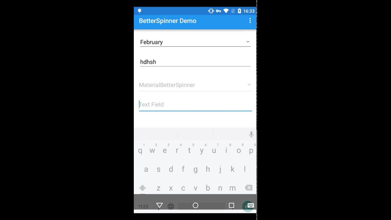 BetterSpinner Demo 1.1.0