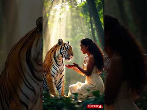 Wild friendship #WildBeauty #TigerLove #NatureVibes #JungleMagic #FearlessBond #AnimalFriendship