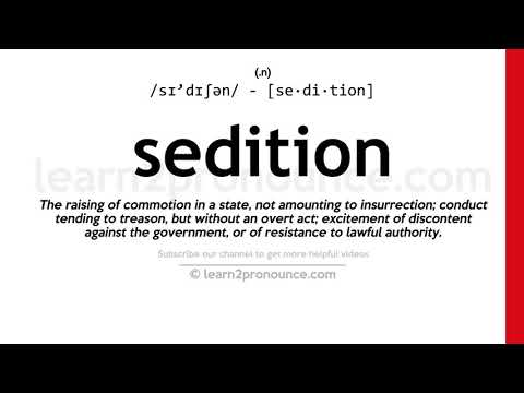 Pronunciation of Sedition | Definition of Sedition