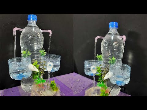 Wow Amazing Waterfall Fountain making easy at home using plastic bottle