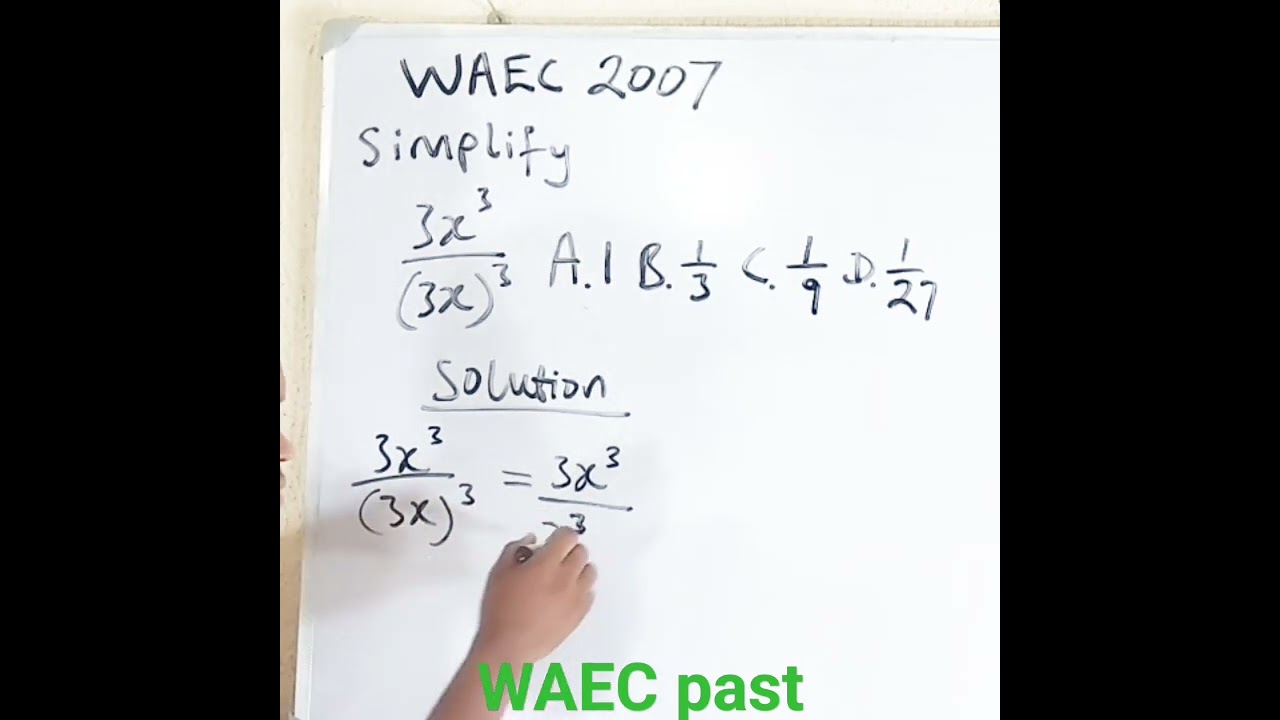 WAEC past question #waec #maths #education