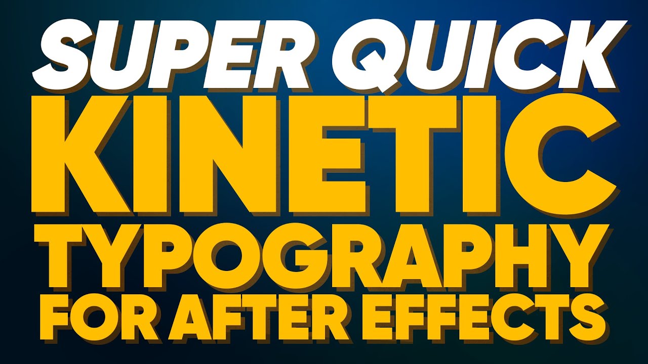 SUPER QUICK Kinetic Typography in After Effects | Adobe Tutorial