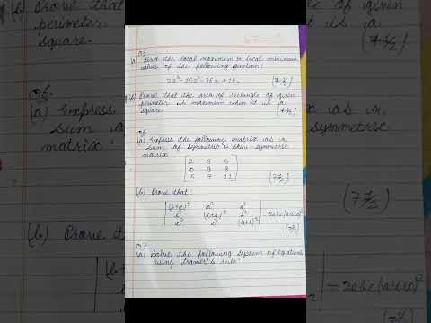 Business Mathematics question paper 2021 bcom. 1st sem. kuk
