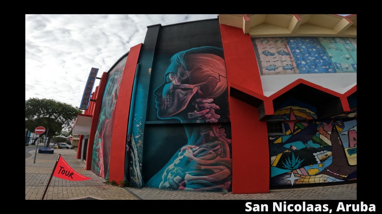 San Nicolas Aruba Walking Tour! Street Art in Downtown District. Travel Vlog 6 🇦🇼