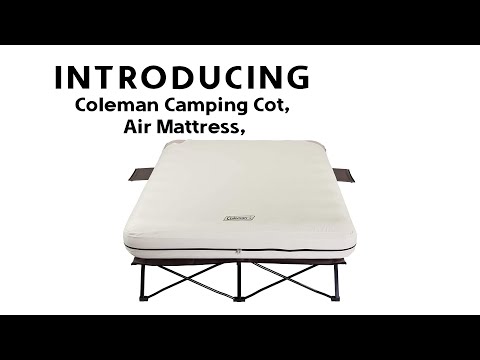 Coleman Camping Cot, Air Mattress,and Pump Combo Folding Camp Cot and Air Bed with Side Tables 2022