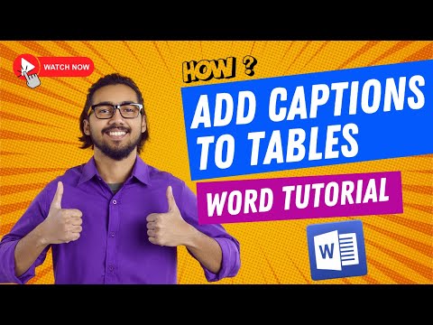 How to Add Captions to Tables in Word Document | Word Tutorial