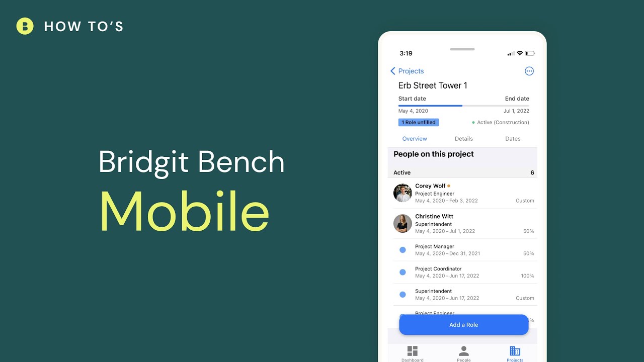 Construction workforce planning on the go | Bridgit Bench mobile app