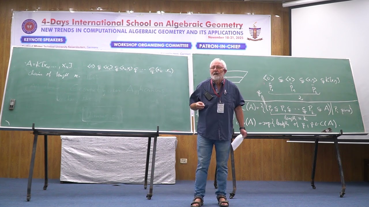 Lecture 1 (Part-A) by Prof. Gerhard Pfister | NTICAGAIA-2025 | Computational Algebraic Geometry