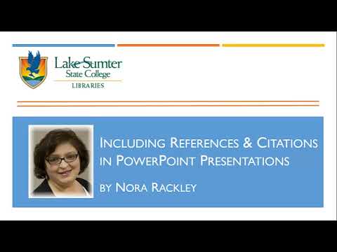 Including References & Citations in PowerPoint Presentations