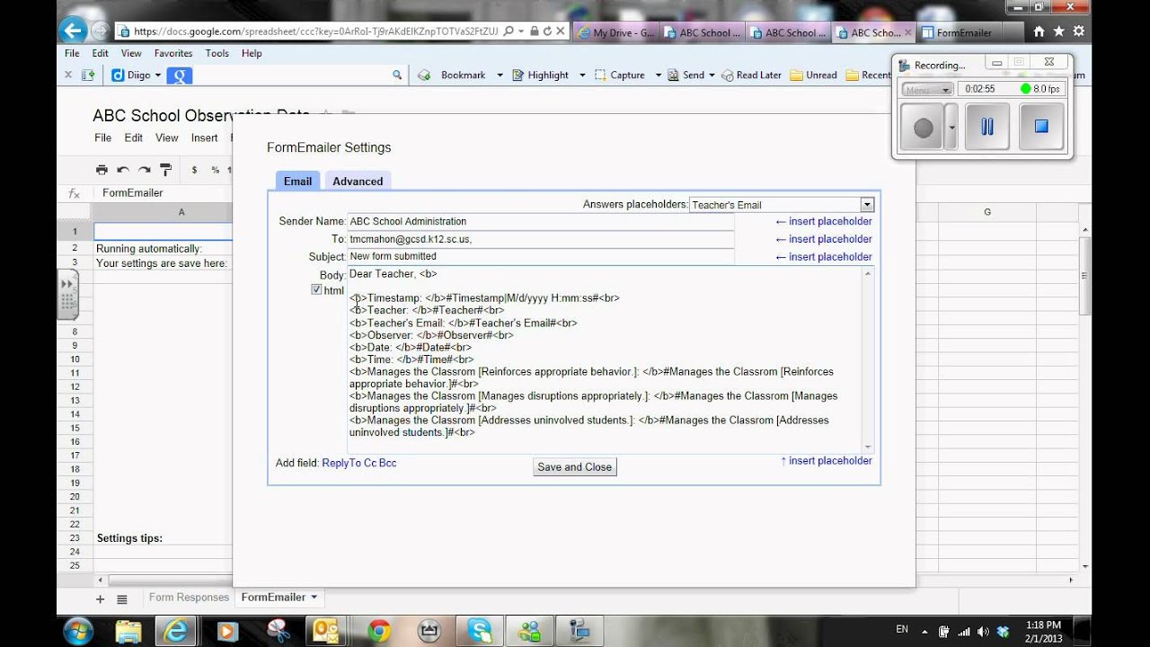 Teacher Observation Form Using Google Forms